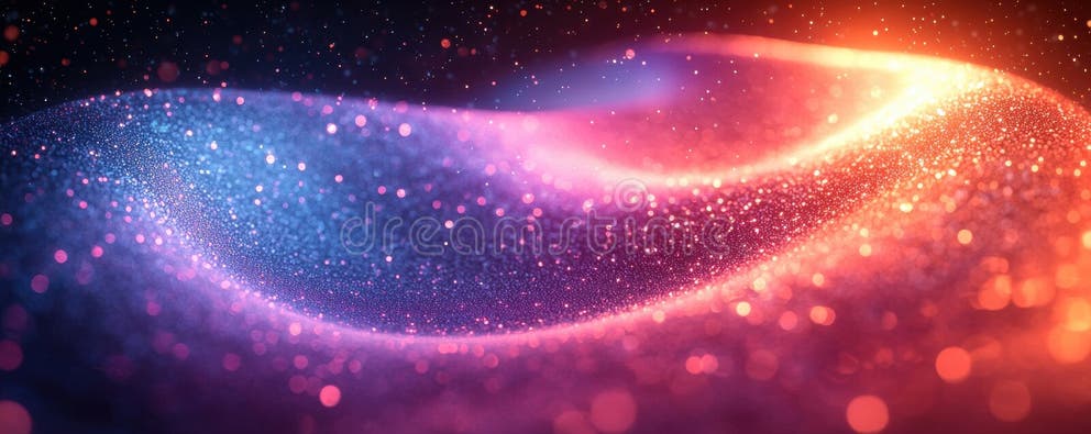 Abstract Glowing Light Particles on a Gradient Background Stock Image ...