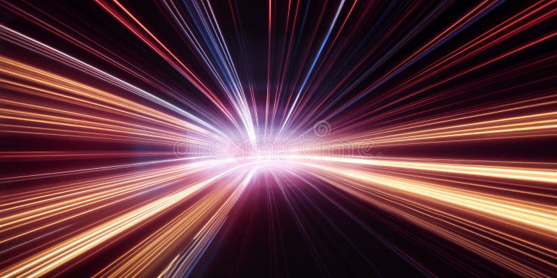 Abstract Glowing Light Streaks. Speed Light Trails Stock Illustration ...