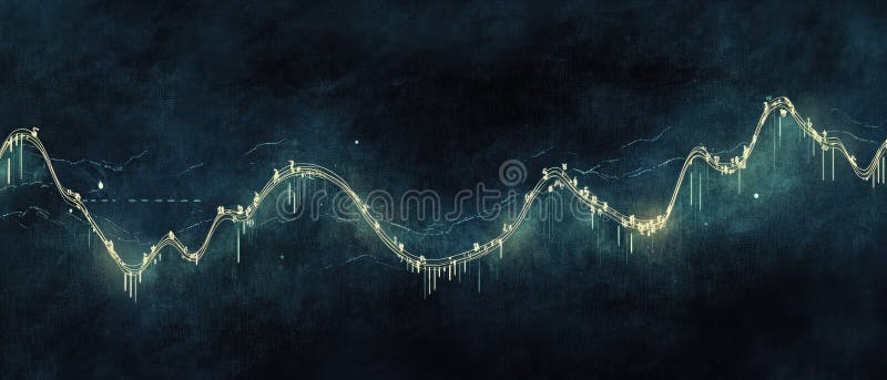 Abstract Glowing Line Graph on a Dark Blue Background Editorial Image ...