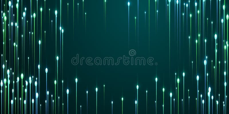 Abstract Glowing Line Streams Speed Motion Vector. Geometric Neon Teal ...