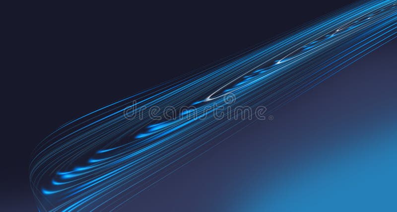 Abstract Glowing Lines on a Blue Gradient Backdrop Stock Illustration ...