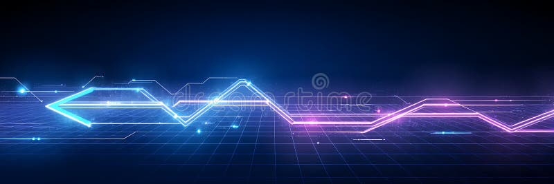 Abstract Glowing Lines Forming Arrow Shapes on a Dark Background with ...