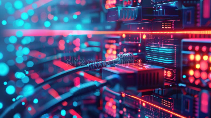 Abstract Glowing Lines Symbolizing a Fast and Stable Internet ...