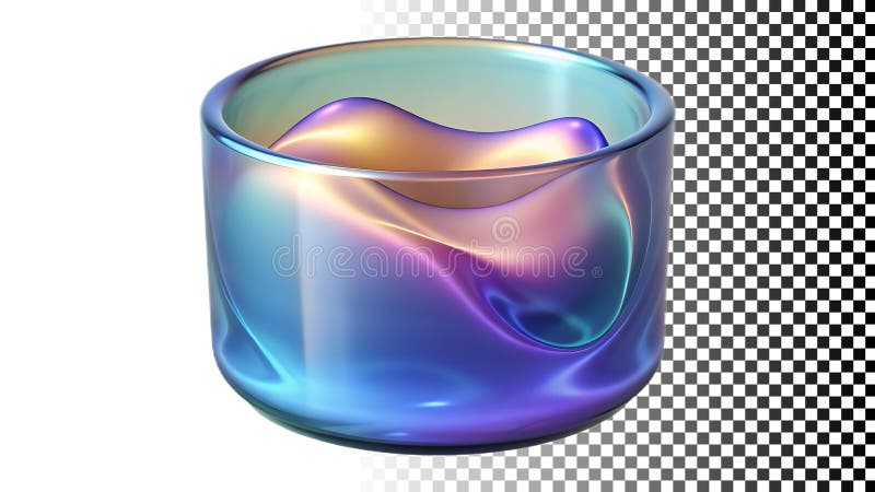 Abstract Glowing Liquid in Cylinder Transparent Container Png ...