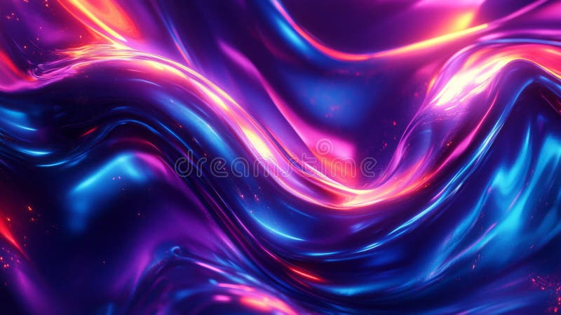 Abstract Glowing Liquid Texture with Vibrant Colors Stock Illustration ...