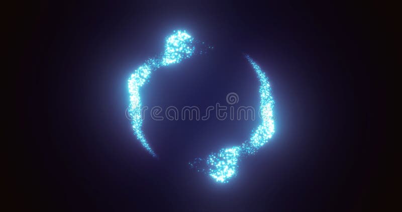 Abstract Glowing Looped Circle Made of Blue Lines of Magical Energy ...