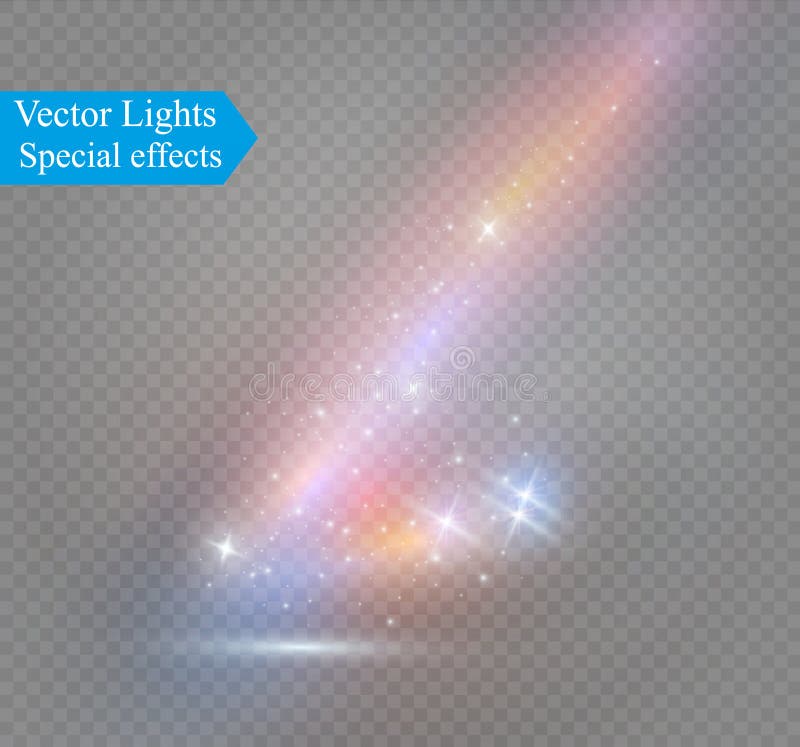 Abstract Glowing Magic Star Light Effect from the Neon Blur of Curved ...