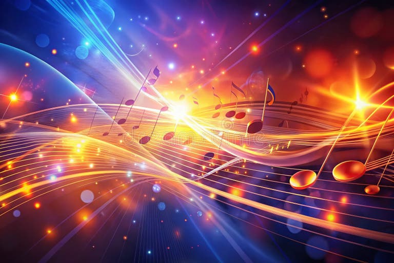 Abstract Glowing Musical Background Design a Visual Symphony of Light ...