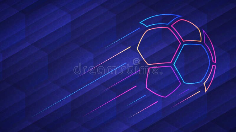 Abstract Glowing Neon Colored Soccer Ball Over Blue Background Stock ... Abstract Glowing Neon Colored Soccer Ball Over Blue Background Stock ...