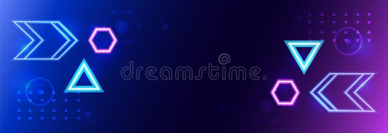 Abstract Glowing Neon Light Banner Template Design Stock Illustration ...