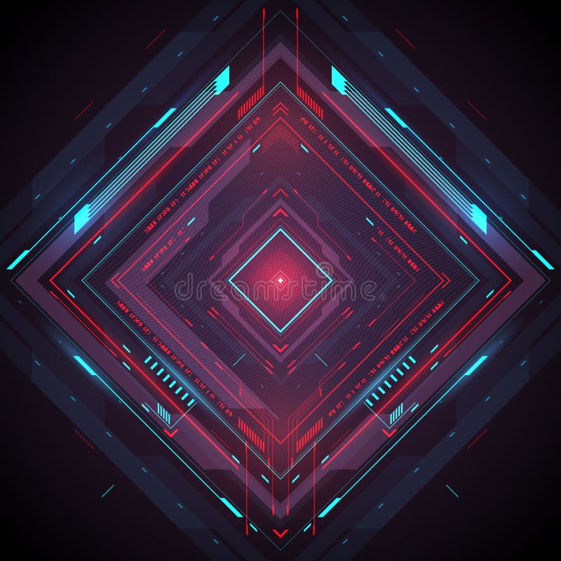 Abstract Glowing Neon Light Square Background Stock Vector ...