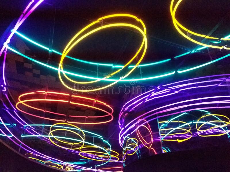 Neon Lights Glowing Abstract Stock Image - Image of neon, graphics ...