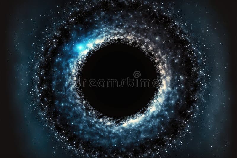 Abstract in Glowing Neon Starlight and Particles with Circle Shape in ...