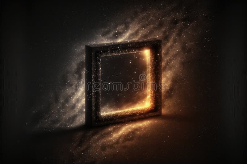 Abstract in Glowing Neon Starlight and Particles with Square Shape in ...