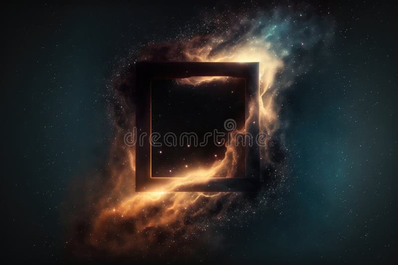 Abstract in Glowing Neon Starlight and Particles with Square Shape in ...