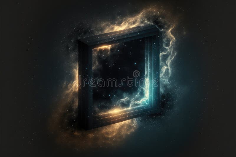 Abstract in Glowing Neon Starlight and Particles with Square Shape in ...