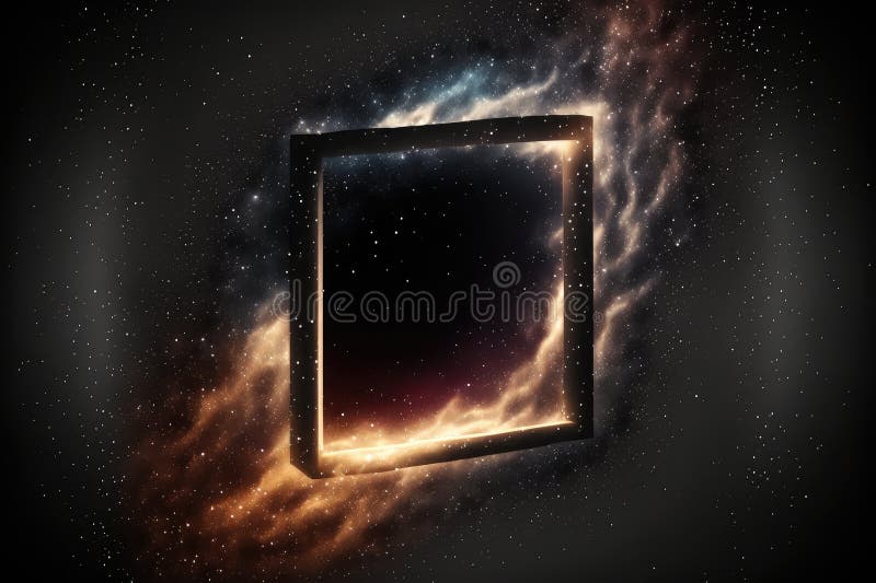 Abstract in Glowing Neon Starlight and Particles with Square Shape in ...