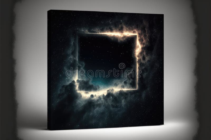 Abstract in Glowing Neon Starlight and Particles with Square Shape in ...
