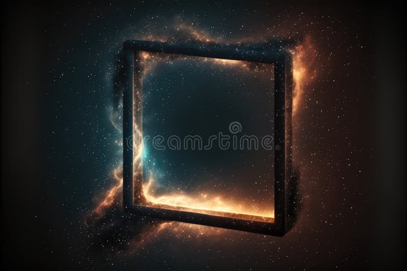 Abstract in Glowing Neon Starlight and Particles with Square Shape in ...