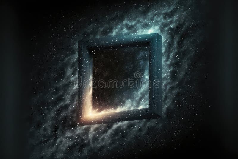 Abstract in Glowing Neon Starlight and Particles with Square Shape in ...