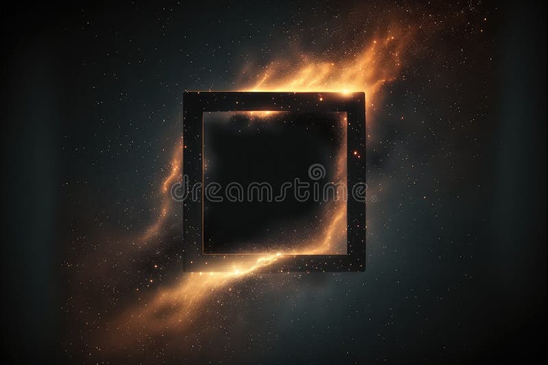 Abstract in Glowing Neon Starlight and Particles with Square Shape in ...