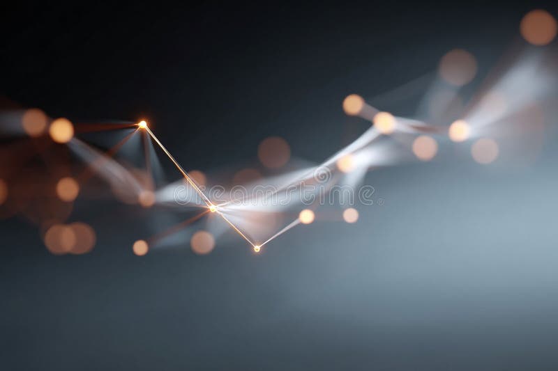 Abstract Glowing Network. Conceptual Tech Background for Science ...
