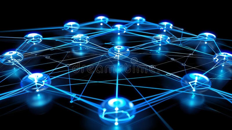 Abstract Glowing Network Connection Background Stock Illustration ...