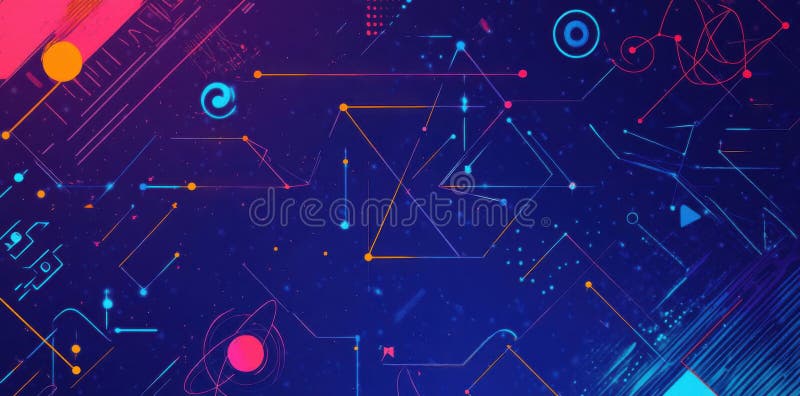 Abstract Glowing Network Connects Data, Show Futuristic Concept Design ...