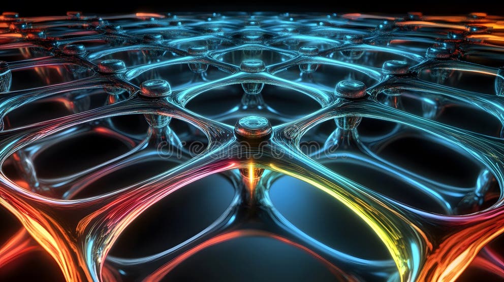 Abstract Glowing Network Mesh Structure Digital Art Royalty Free Image ...