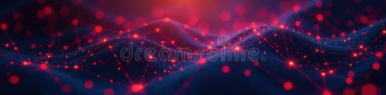 Abstract Glowing Network Nodes and Lines Forming Complex Connections ...