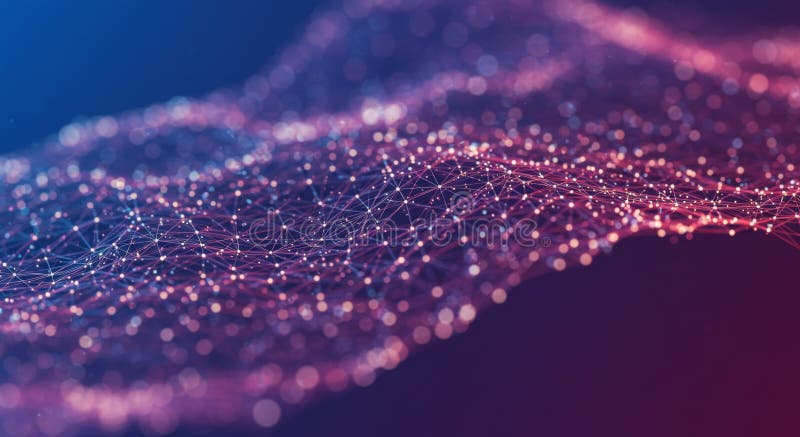 Abstract Glowing Network Wave Background Stock Illustration ...