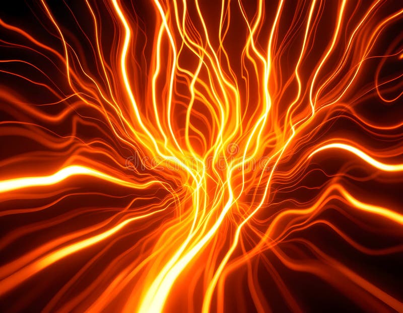 Abstract Glowing Orange Energy Lines Dynamic Background for Futuristic ...