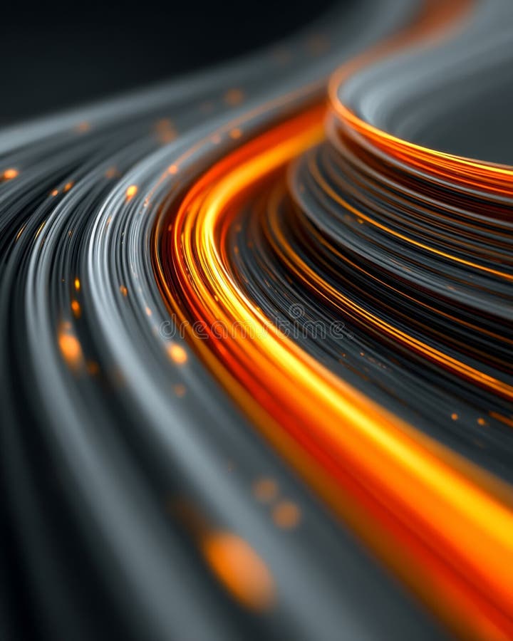 Abstract Glowing Orange and Grey Lines Curve Background Stock Illustration - Illustration of ...