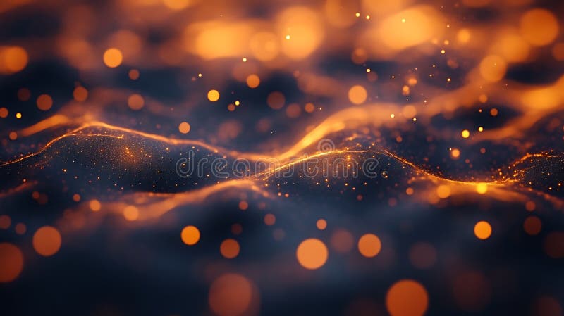 Abstract Glowing Orange Particles Wave Abstract Background Stock ...