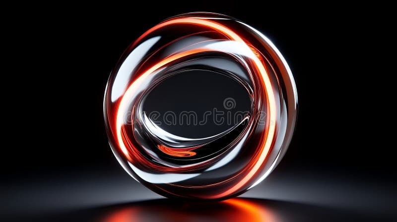 Abstract Glowing Orb with a Circular Design Stock Illustration ...
