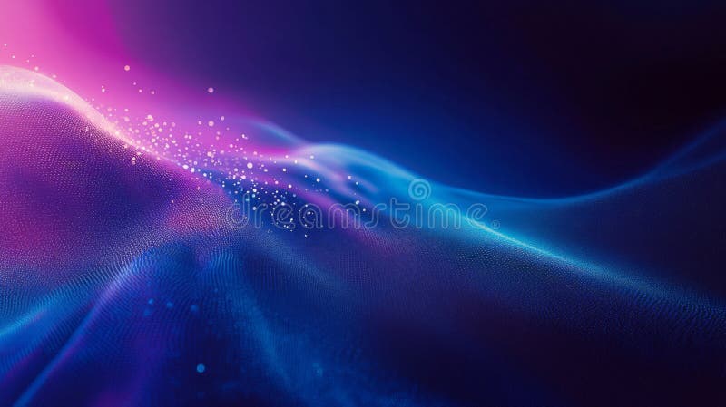 Abstract Glowing Particle Wave Background in Blue and Purple Stock ...