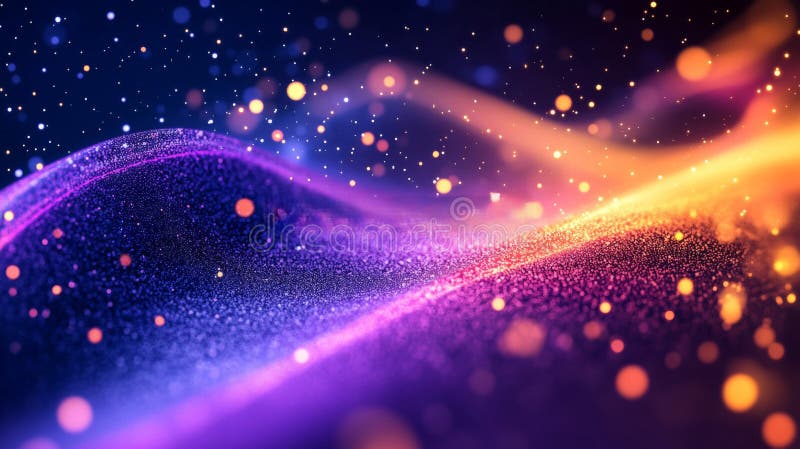 Abstract Glowing Particle Waves Background Stock Illustration - Illustration of blur, glowing ...