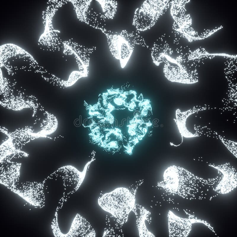Abstract Glowing Particles with Brilliant Light, 3d Rendering Stock ...