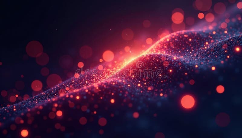 Abstract Glowing Particles Form Intricate Mesh Network Lines Glow ...