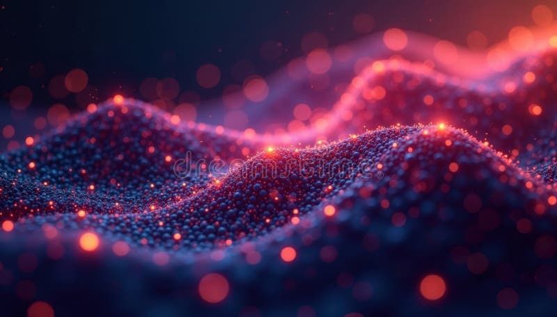 Abstract Glowing Particles Form Intricate Mesh Network Wireframe White ...