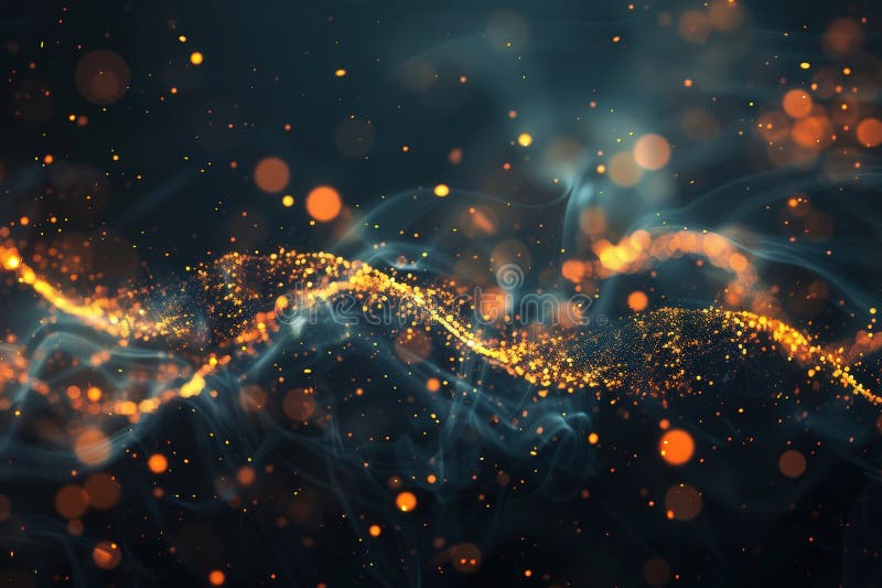 Abstract Glowing Particle Border with Bright Highlights for Black ...