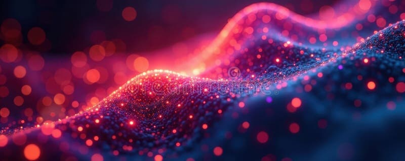 Abstract Glowing Particles Forming Dynamic Mesh Network , Glow, Purple ...