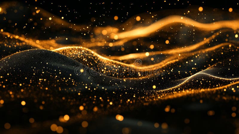 Abstract Glowing Particles Network Connections and Digital Data ...