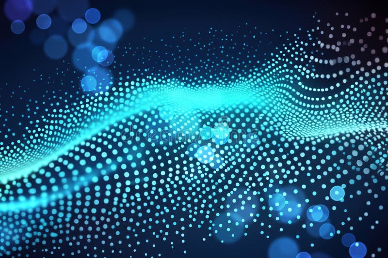 Abstract Glowing Particles Wave. Futuristic Technology Style Stock ...