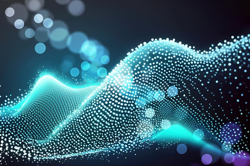 Abstract Glowing Particles Wave. Futuristic Technology Style Stock ...