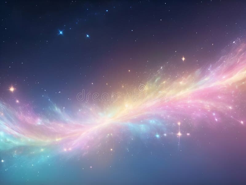 Abstract Glowing Pastel Colored of Abstract Sparkling Light in Cosmic ...