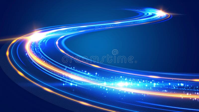 Abstract Glowing Path Technology and Information Transfer Concept in ...