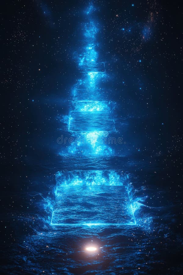 Abstract Glowing Pathway Illuminated in a Cosmic Ethereal Space Setting ...