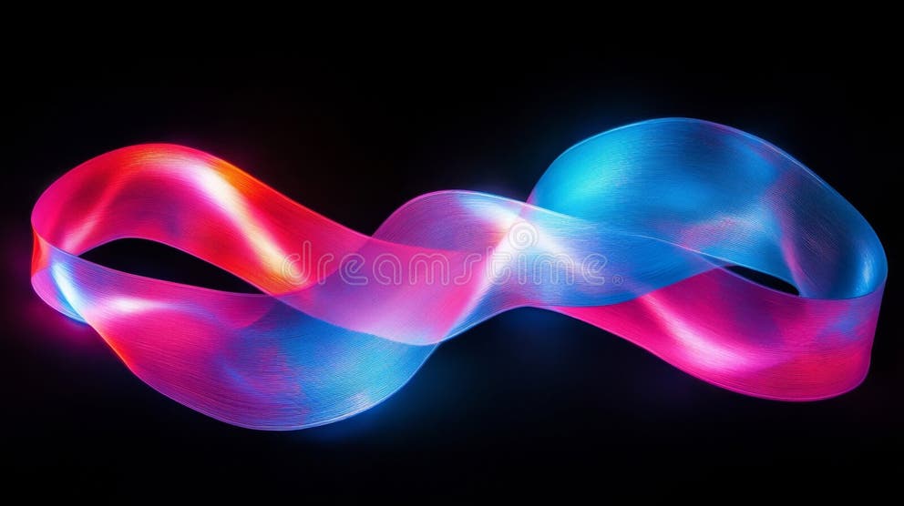 Abstract Glowing Pink Blue Ribbon Wave Form Stock Illustration ...