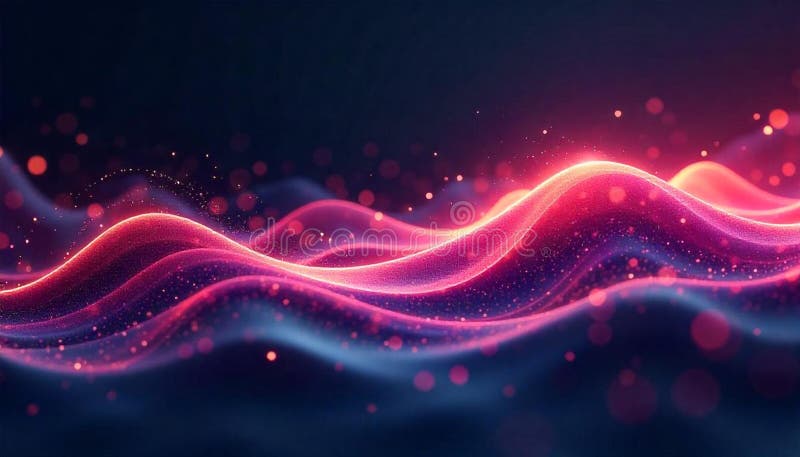Abstract Glowing Pink and Blue Waves with Bokeh Effect Stock ...